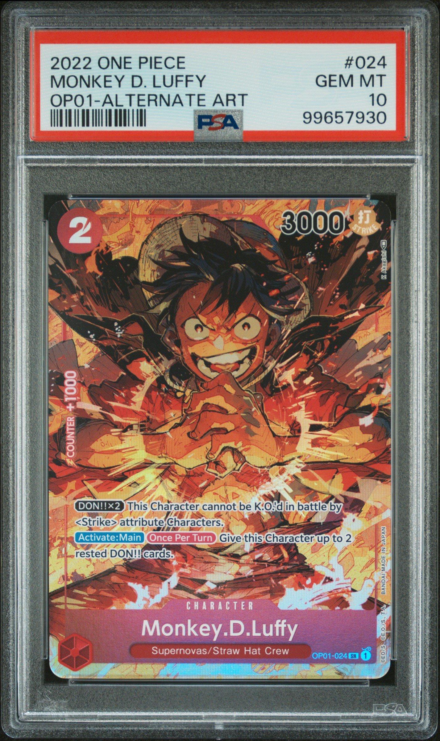 2022 One Piece Op01-romance Dawn 024 Monkey D. Luffy Alternate Art PSA 10 | GameStop