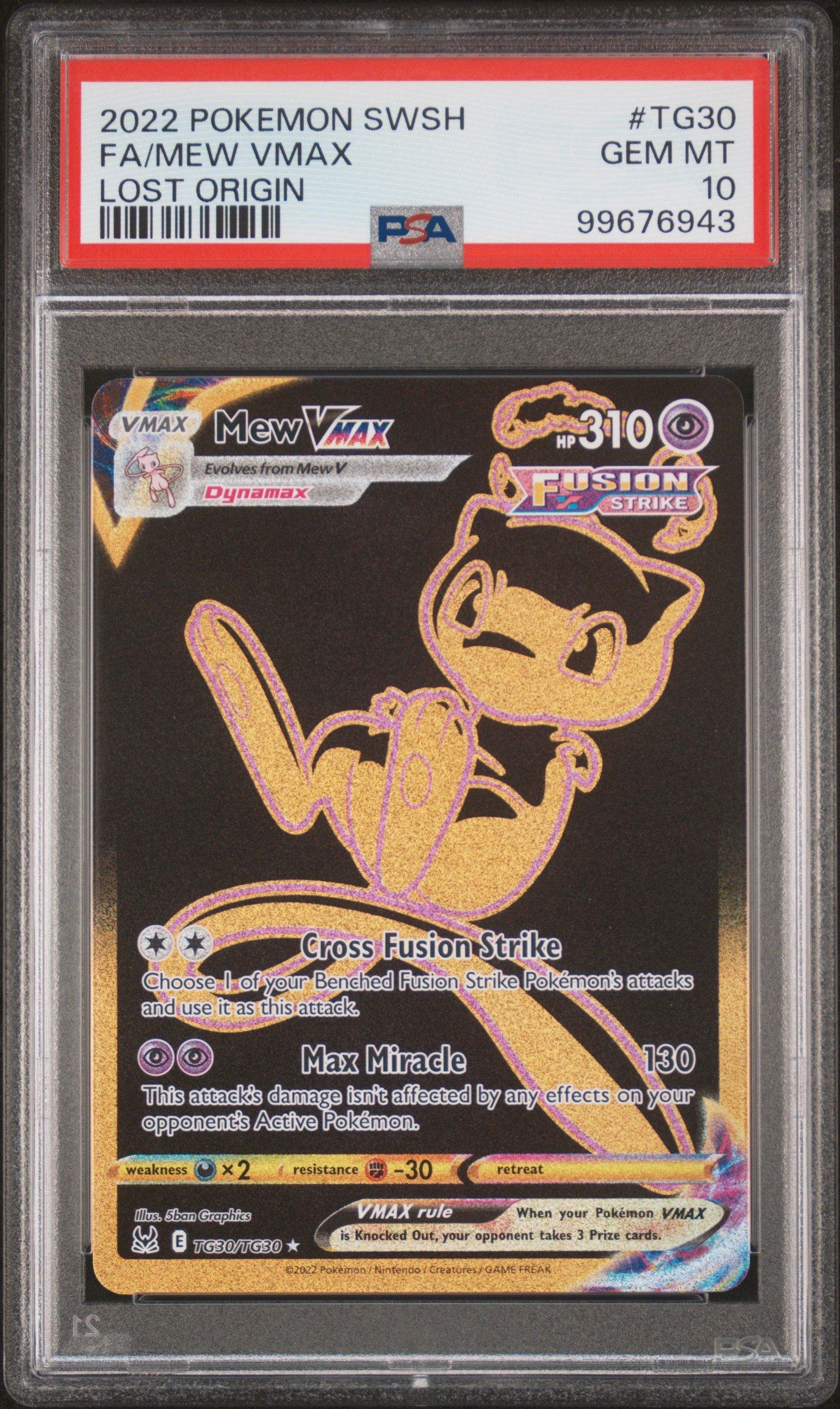 2022 Pokemon Sword & Shield Lost Origin Tg30 Full Art/mew Vmax PSA 10 ...