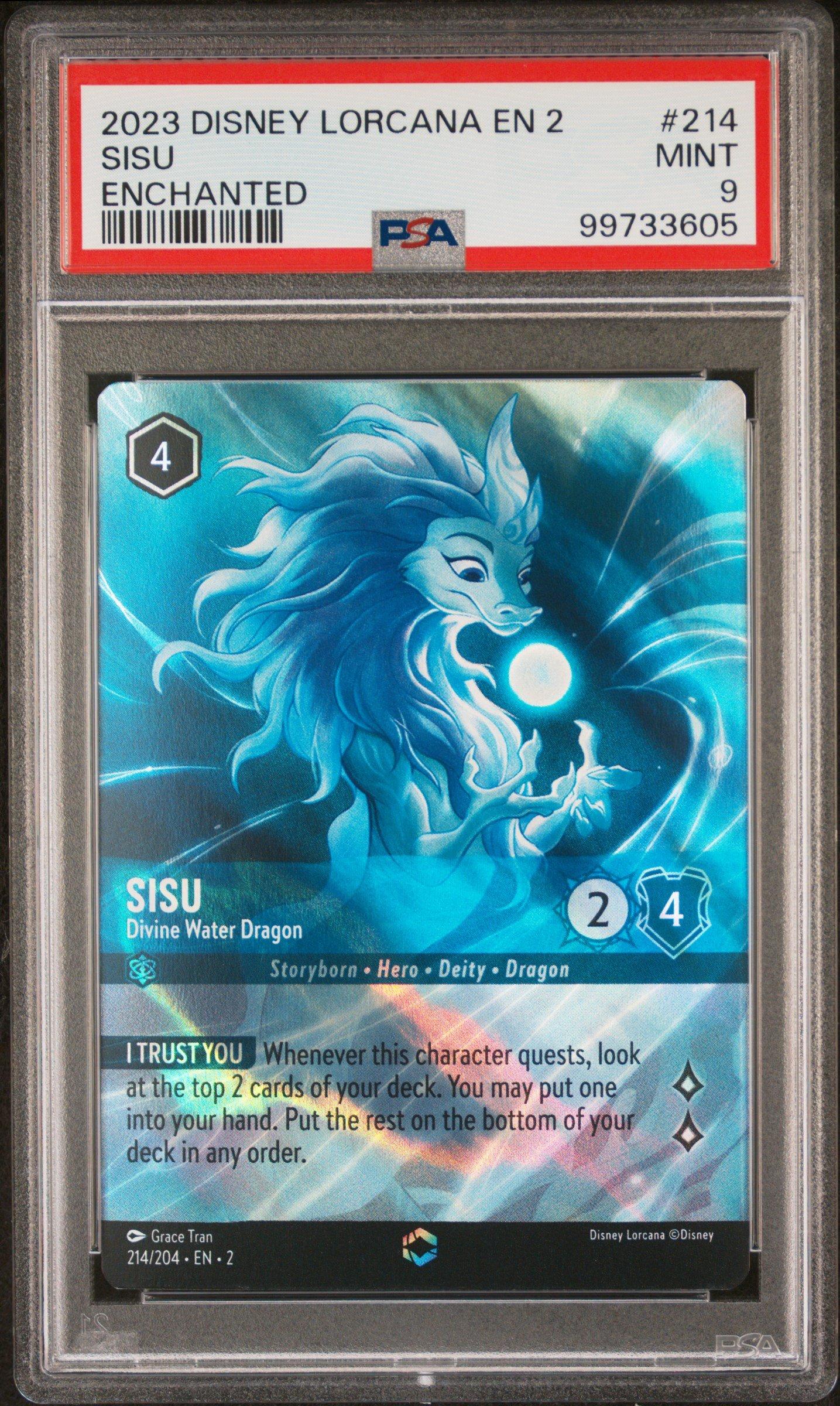 2023 Disney Lorcana En 2-rise Of The Floodborn 214 Sisu - Divine Water Dragon Enchanted PSA 9 ...