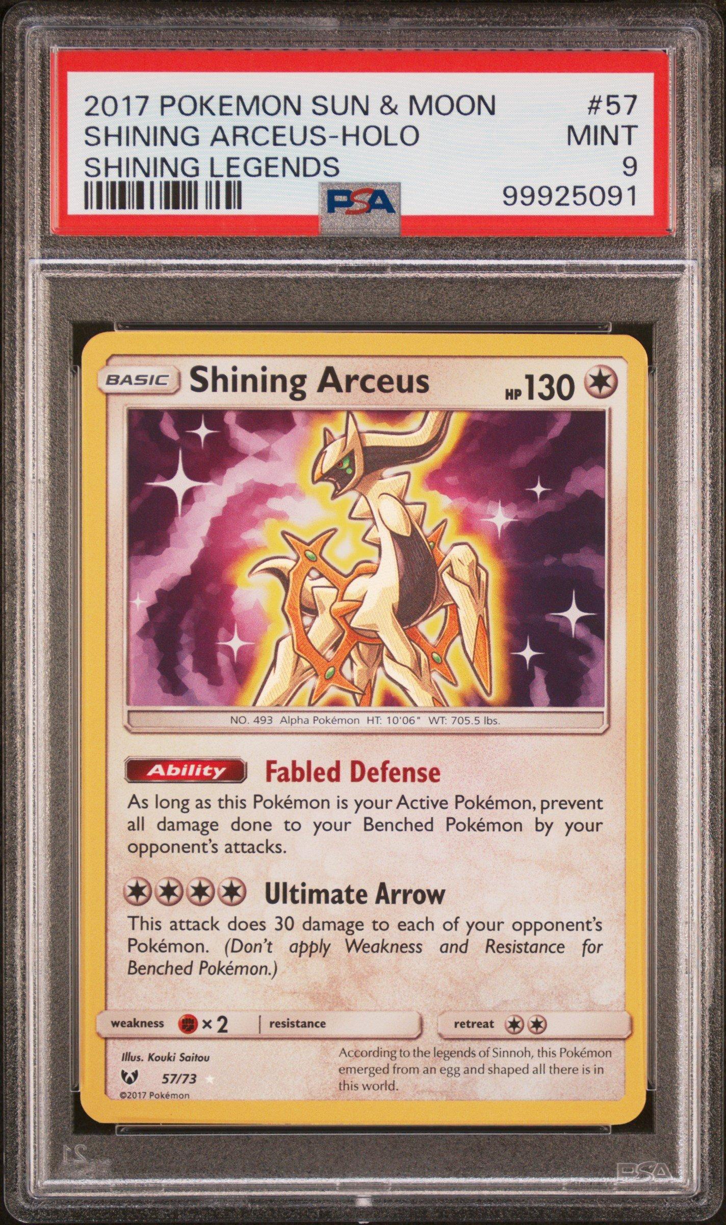 2017 Pokemon Sun & Moon Shining Legends 57 Shining Arceus-holo PSA 9 | GameStop