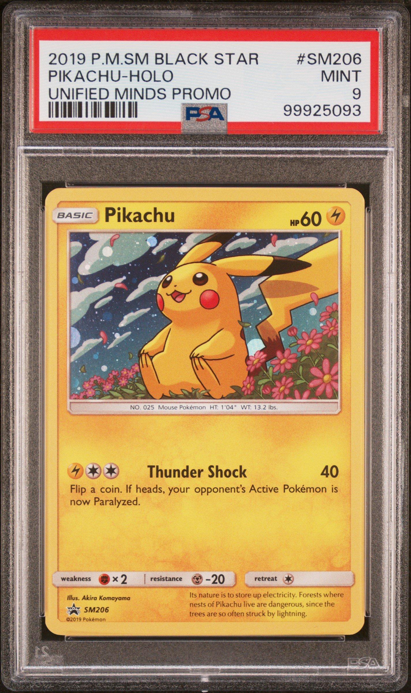 2019 Pokemon Sm Black Star Promo Sm206 Pikachu-holo Unified Minds Single Pack Blisters PSA 9 ...