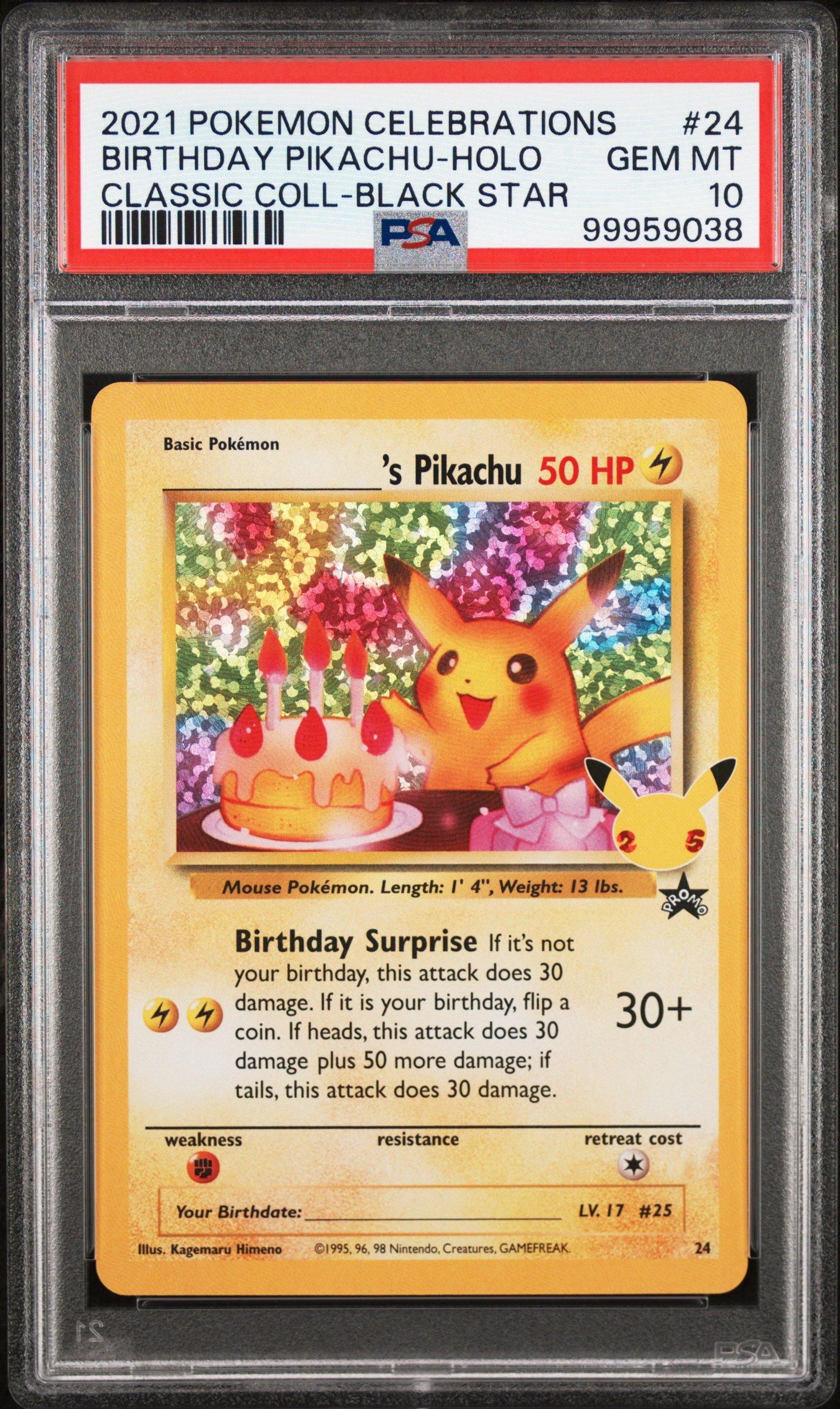 2021 Pokemon Celebrations Classic Collection 24 Birthday Pikachu-holo PSA 10 | GameStop