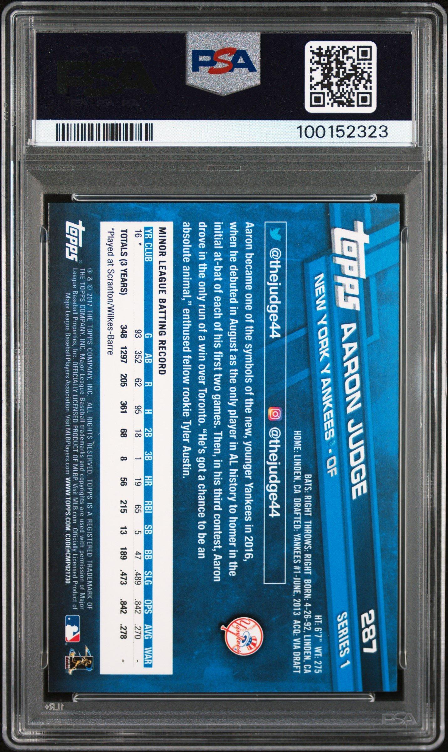 2017 Topps 287 Aaron Judge PSA 9 | GameStop