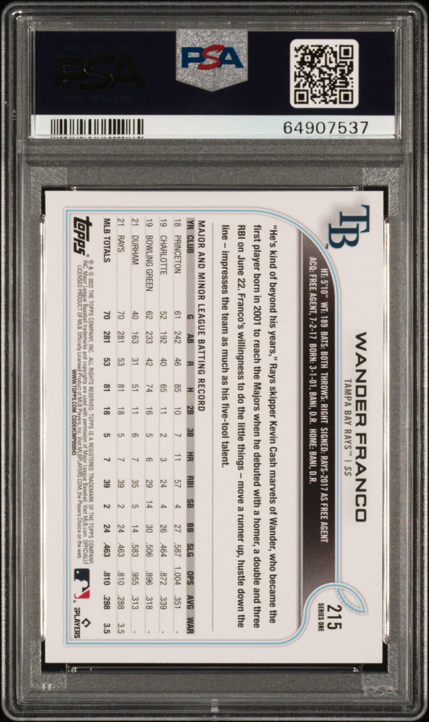 2022 Topps 215 Wander Franco PSA 10 | GameStop