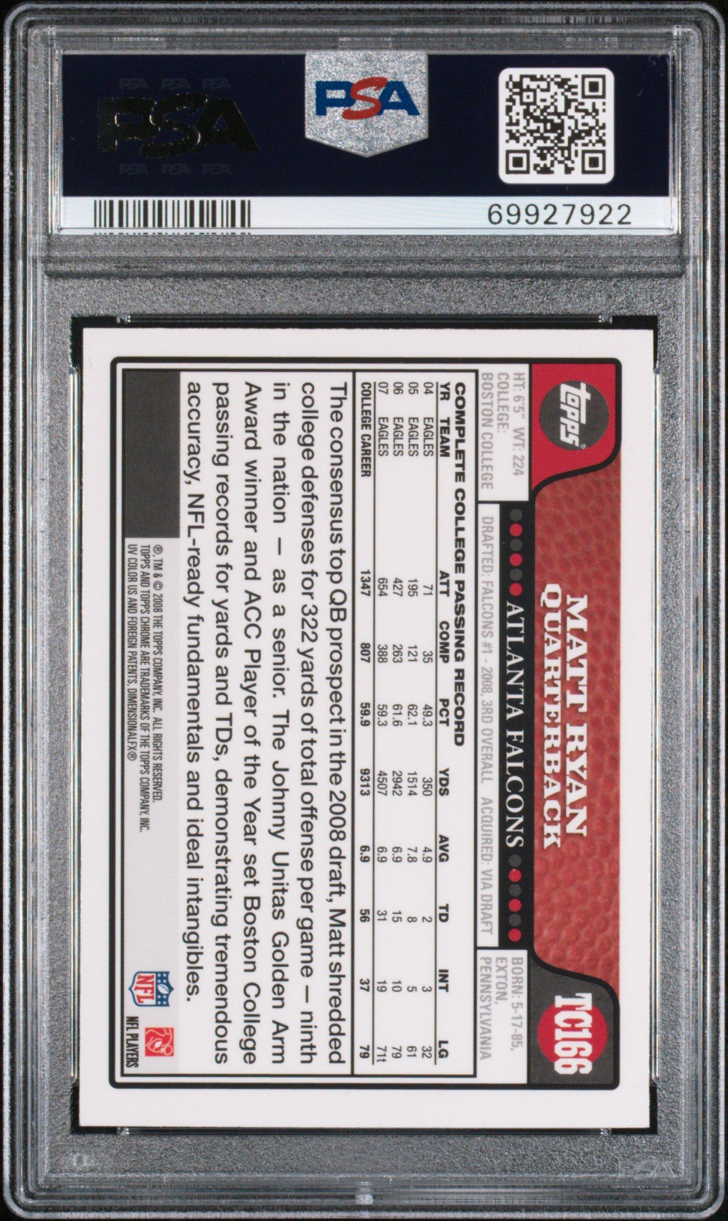 2008 Topps Chrome Tc166 Matt Ryan PSA 9 | GameStop