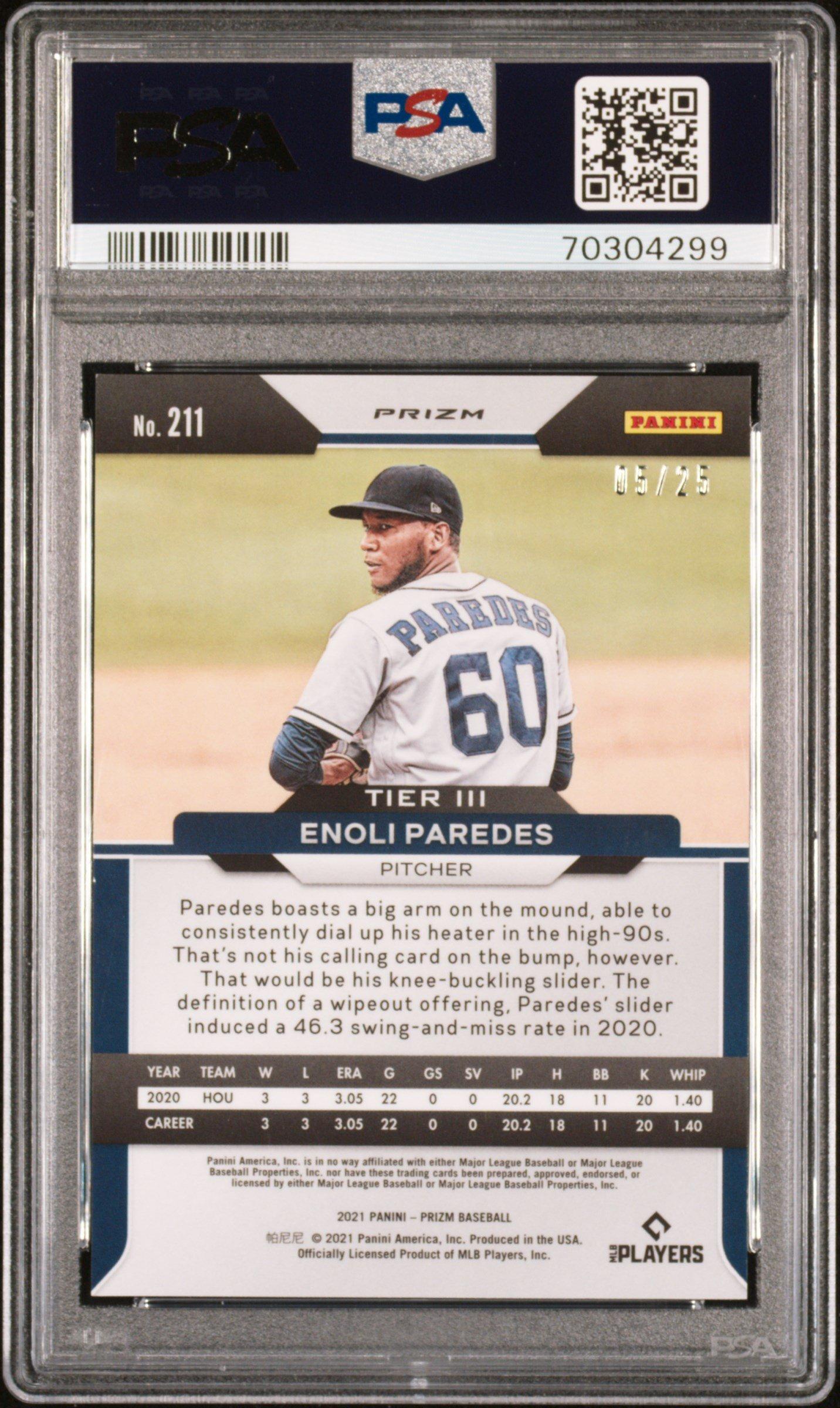 2021 Panini Prizm 211 Enoli Paredes Navy Blue Cracked Ice PSA 10 | GameStop
