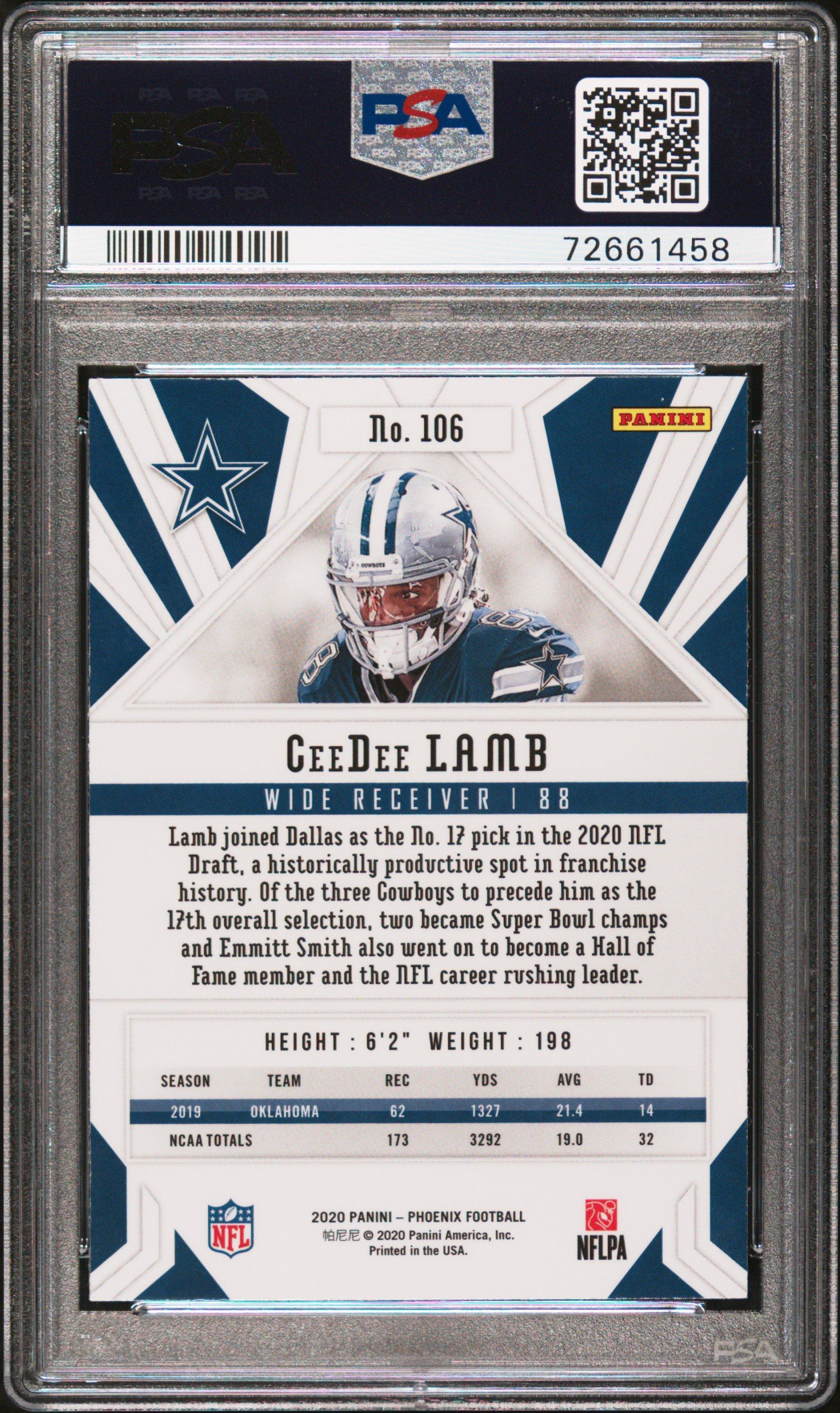 2020 Panini Phoenix 106 Ceedee Lamb Fire Burst PSA 10 | GameStop
