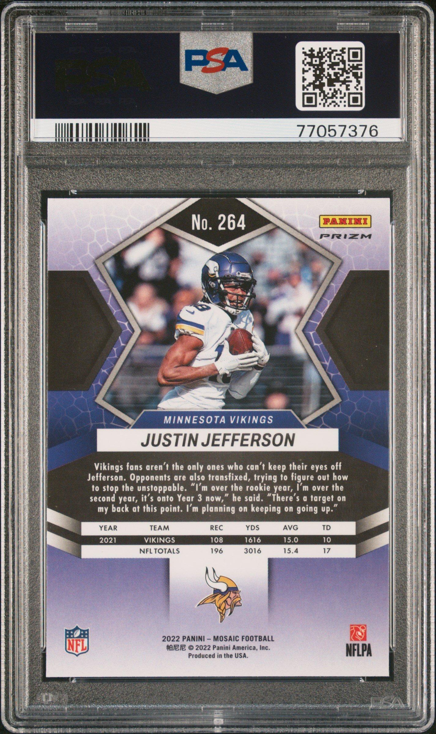 2022 Panini Mosaic 264 Justin Jefferson Red Sparkle PSA 9 | GameStop