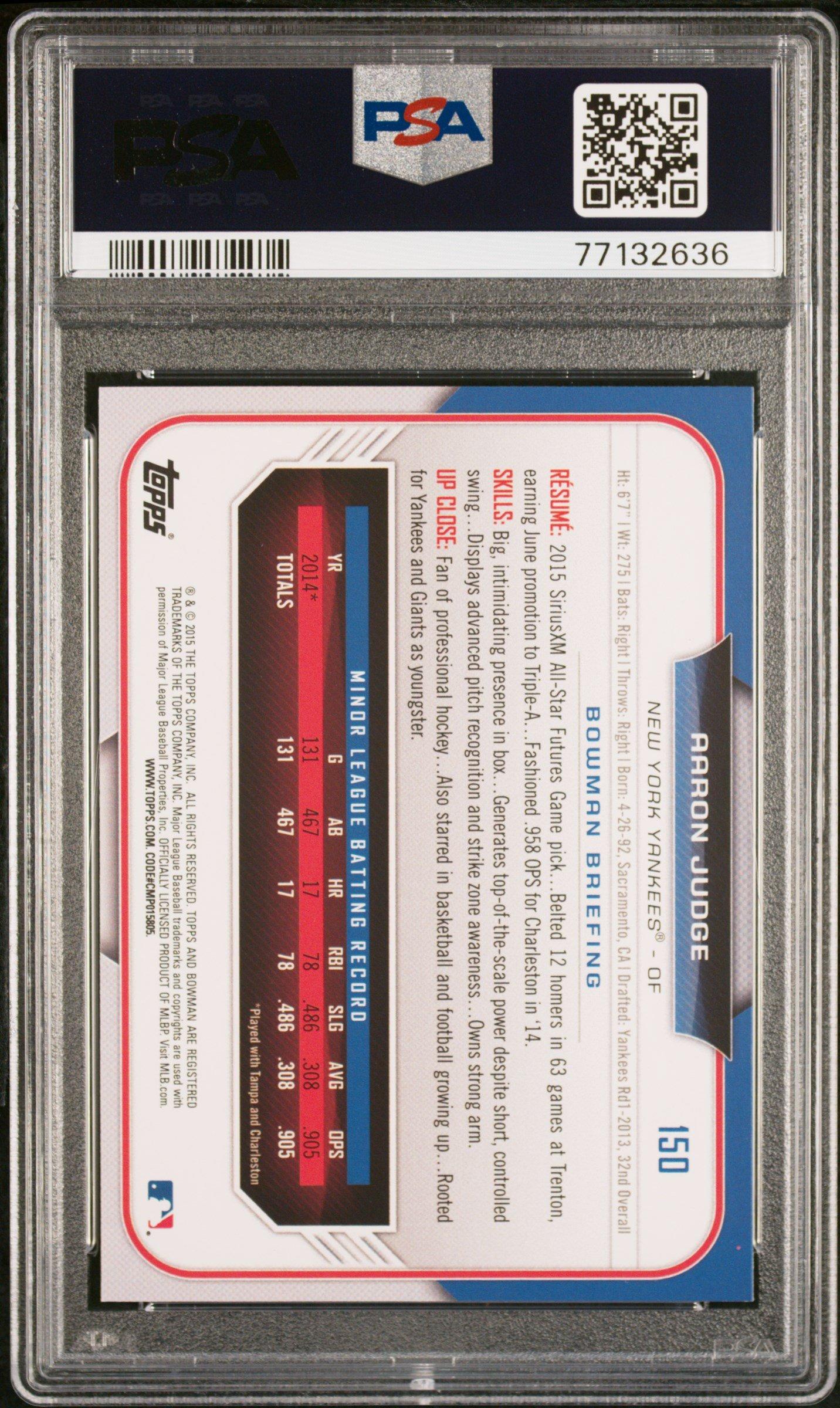 2015 Bowman Draft 150 Aaron Judge PSA 8 | GameStop