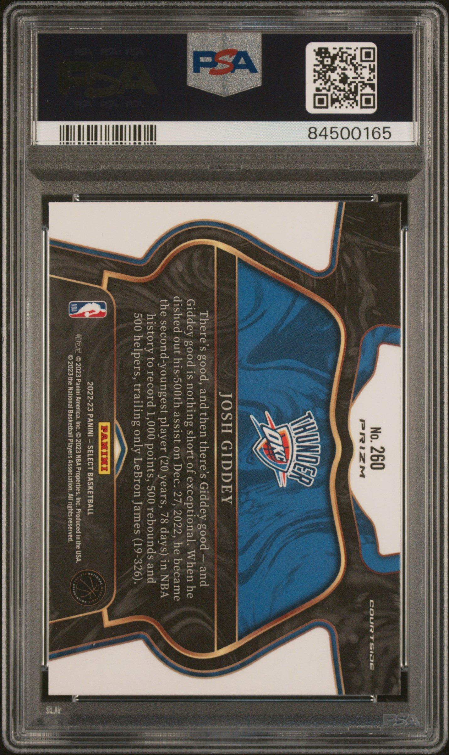 2022 Panini Select 260 Josh Giddey Blue Cracked Ice PSA 10 | GameStop