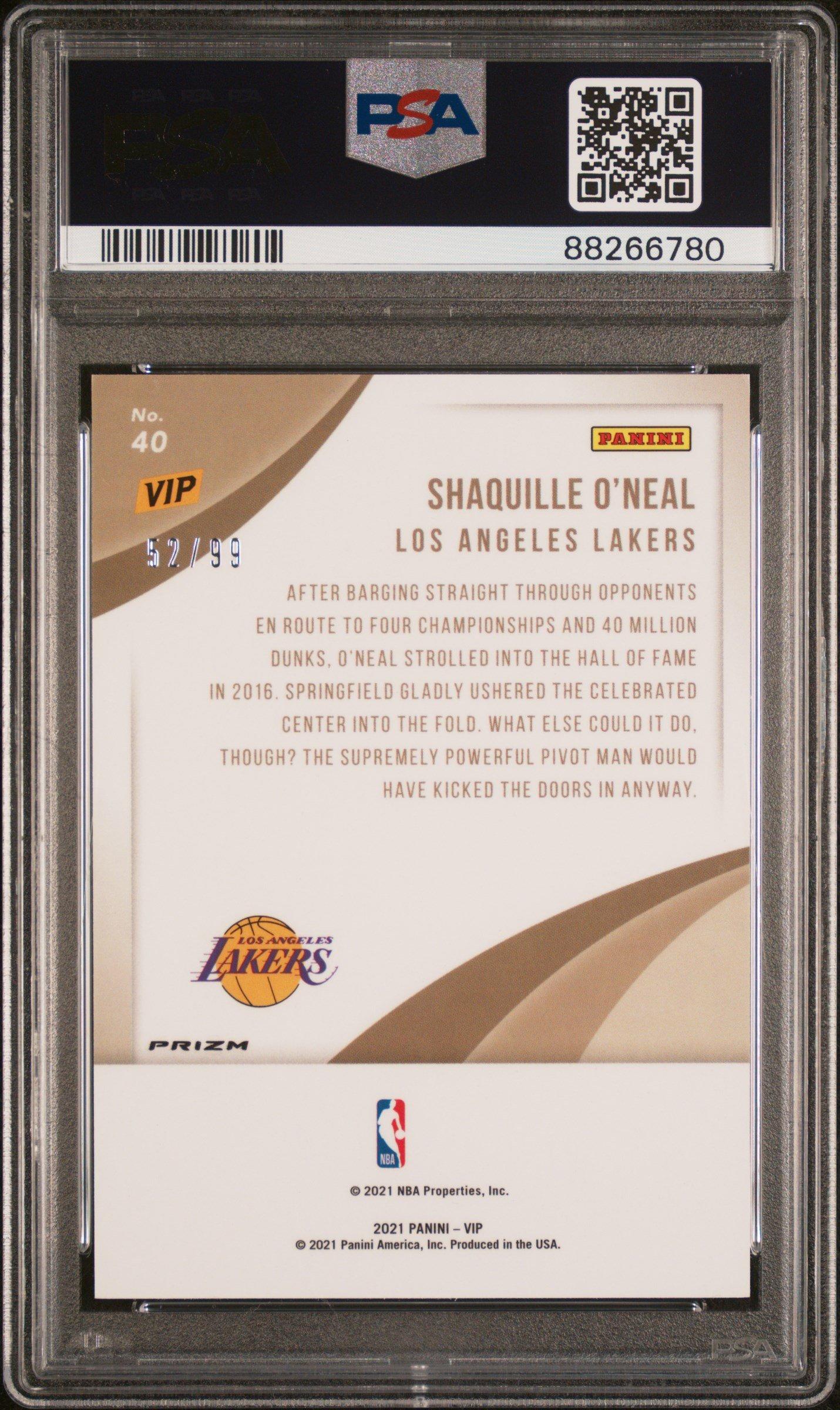 2022 Panini National Vip 40 Shaquille O'neal Cracked Ice PSA 9 | GameStop