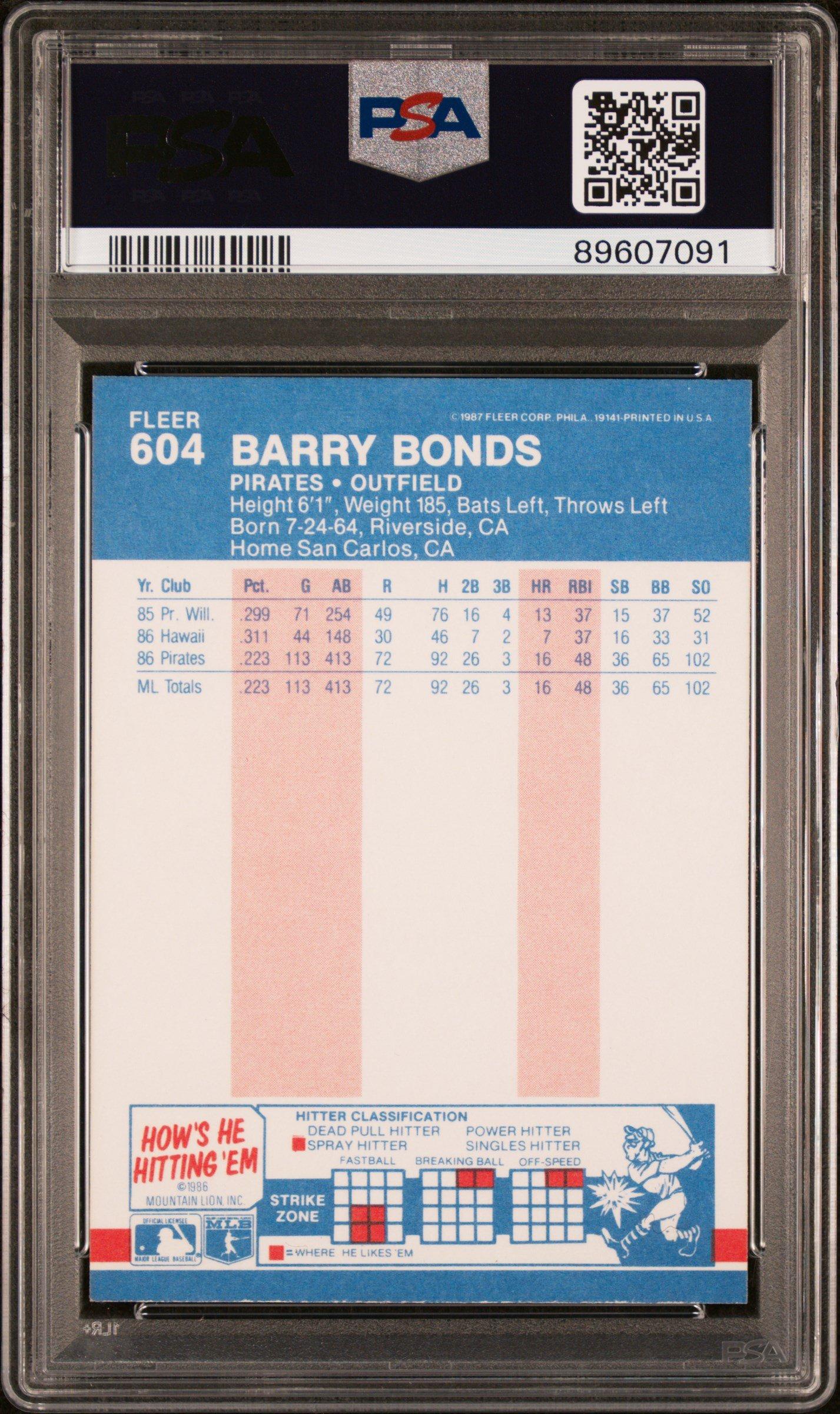 1987 Fleer 604 Barry Bonds PSA 8 | GameStop