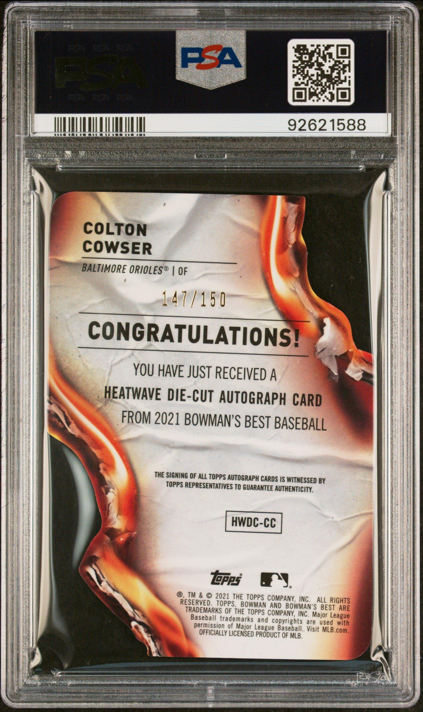 2021 Bowman's Best Heatwave Die-cuts Hwdccc Colton Cowser Autograph PSA ...