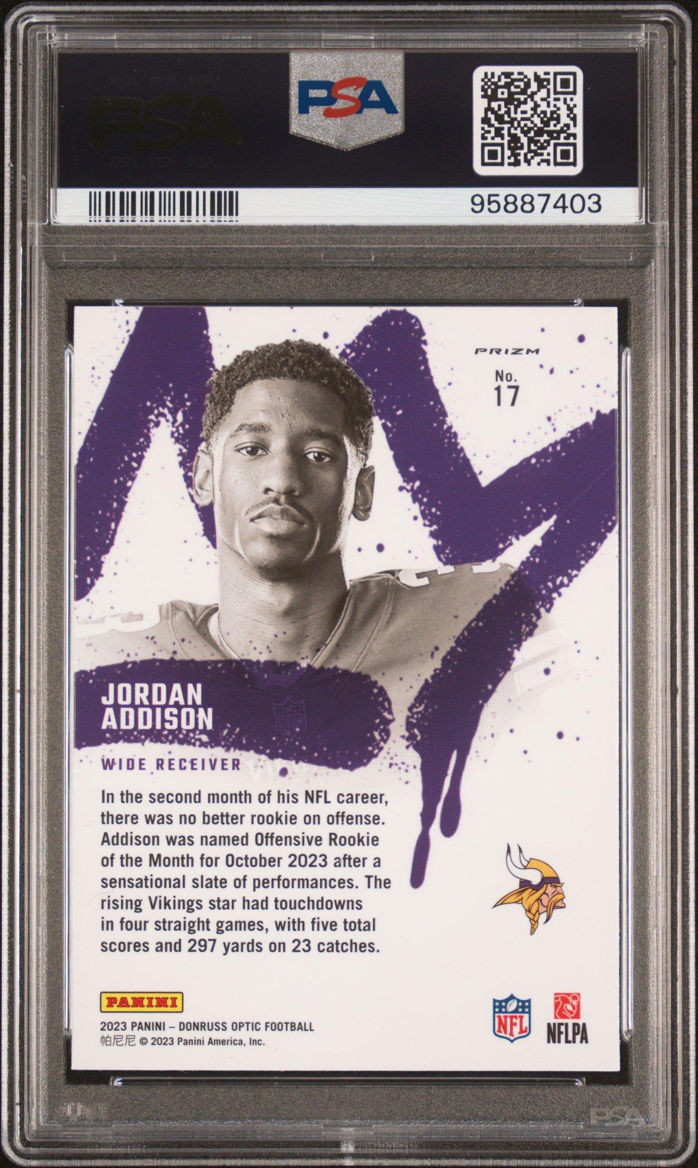 2023 Panini Donruss Optic Rookie Kings 17 Jordan Addison PSA 10 | GameStop